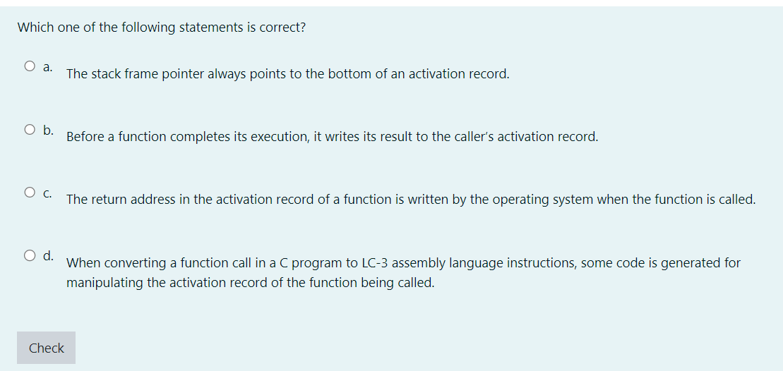 Solved Which one of the following statements is correct? a. | Chegg.com
