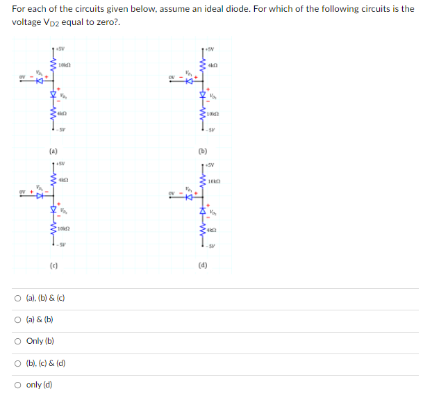 Solved For each of the circuits given below, assume an ideal | Chegg.com