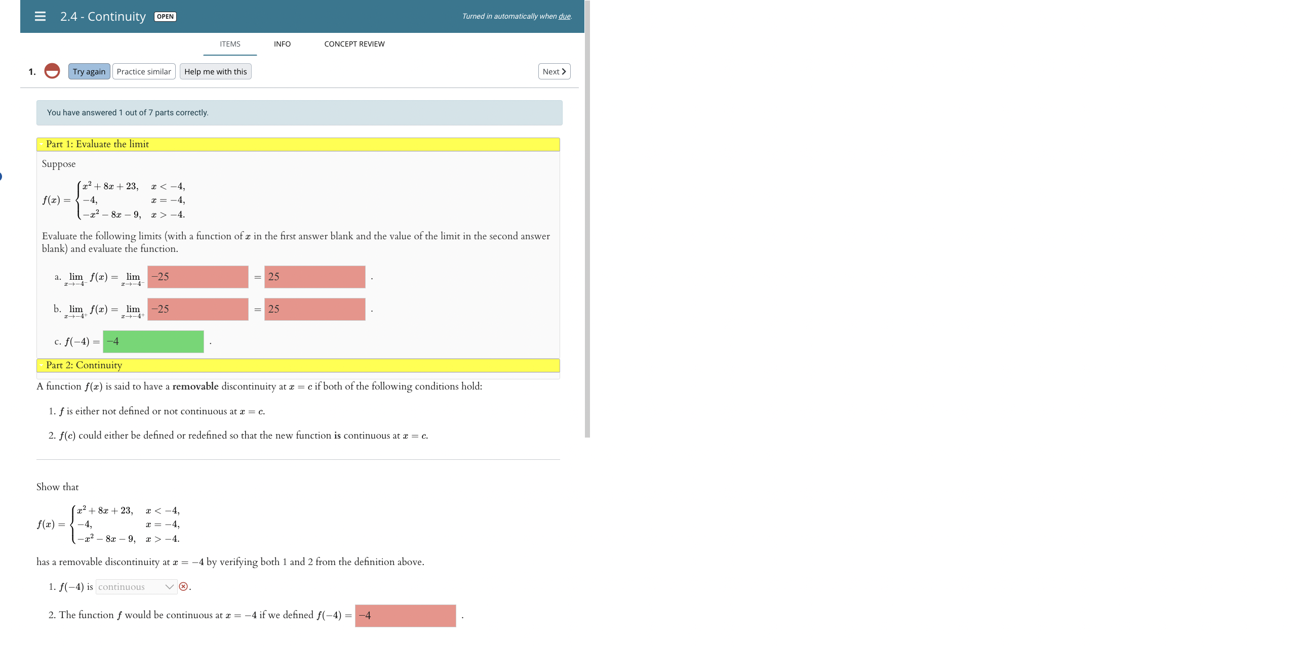Solved Part 1: Evaluate the limit Suppose | Chegg.com