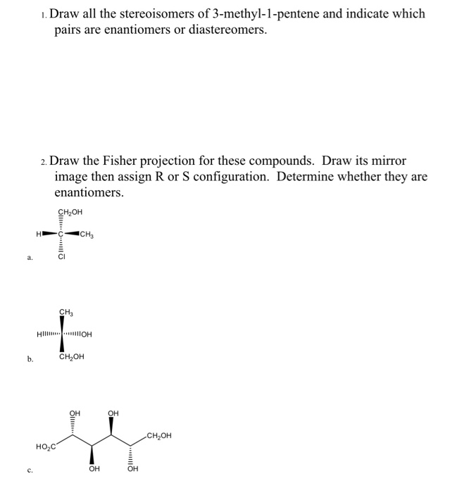 Solved i. Draw all the stereoisomers of 3-methyl-1-pentene | Chegg.com