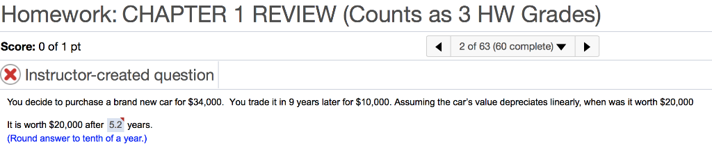 Solved Homework: CHAPTER 1 REVIEW (Counts as 3 HW Grades) | Chegg.com