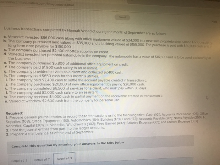 Solved on.com /flow/connect.html Help Business transactions | Chegg.com