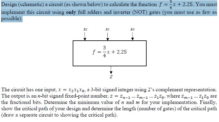 Design (schematic) a circuit (as shown below) to | Chegg.com