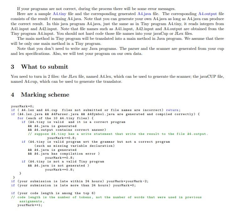 2 Task You will use JavaCup to translate Tiny | Chegg.com