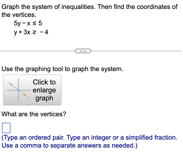 Solved Graph the system of inequalities. Then find the | Chegg.com