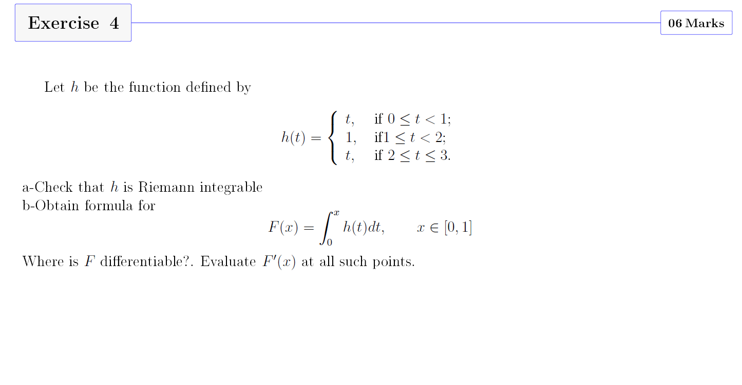 Solved Let h be the function defined by h(t)=⎩⎨⎧t,1,t, if | Chegg.com