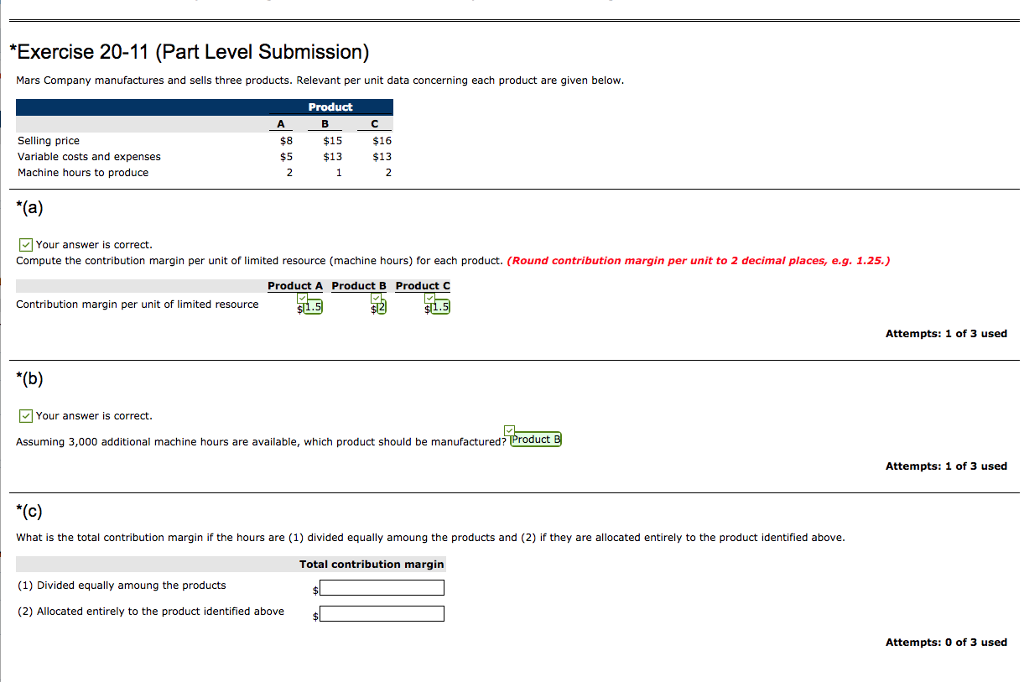 Solved Exercise 20-11 (Part Level Submission) Mars Company | Chegg.com