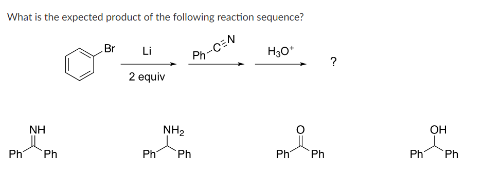 Solved What Is The Expected Product Of The Following