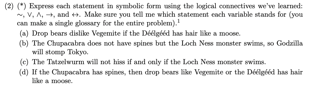 Solved Express each statement in symbolic form using the | Chegg.com