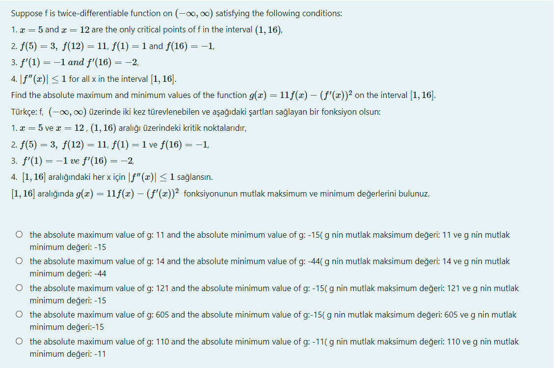 Solved Suppose fis twice-differentiable function on (-00,00) | Chegg.com