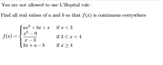 Solved You are not allowed to use L'Hopital rule Find all | Chegg.com