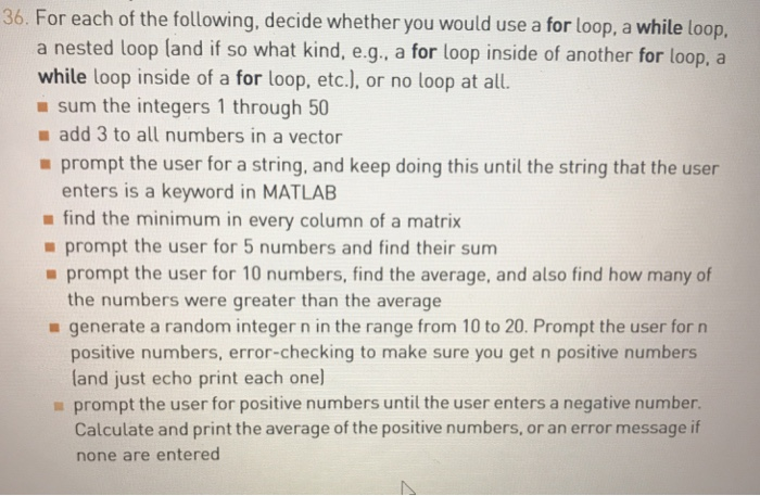 Solved 36. For each of the following, decide whether you | Chegg.com