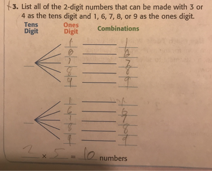 Solved 3 List All Of The 2 digit Numbers That Can Be Made Chegg