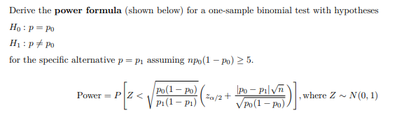 Solved Derive the power formula (shown below) for a | Chegg.com