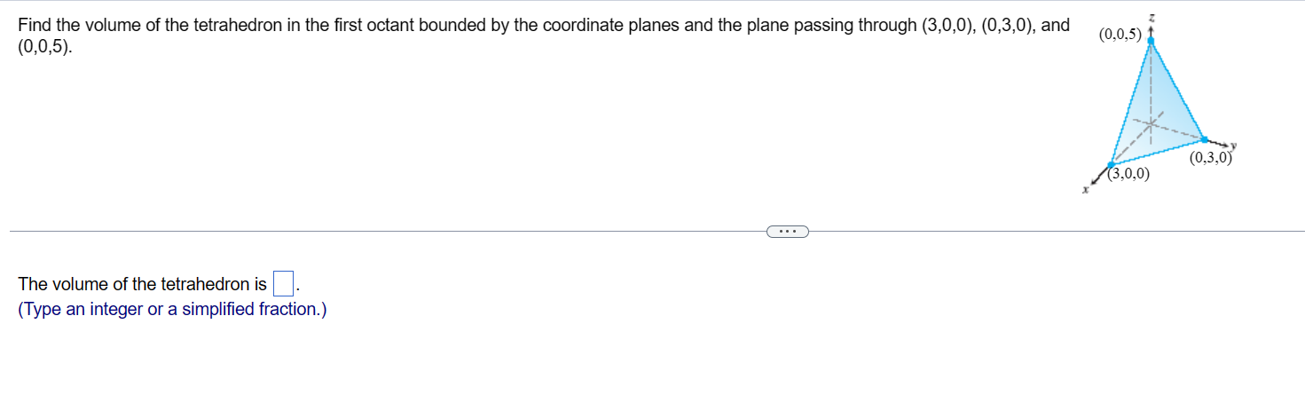 Solved Find the volume of the tetrahedron in the first | Chegg.com