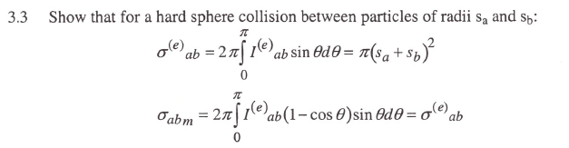 Solved 3.3 ﻿Show that for a hard sphere collision between | Chegg.com