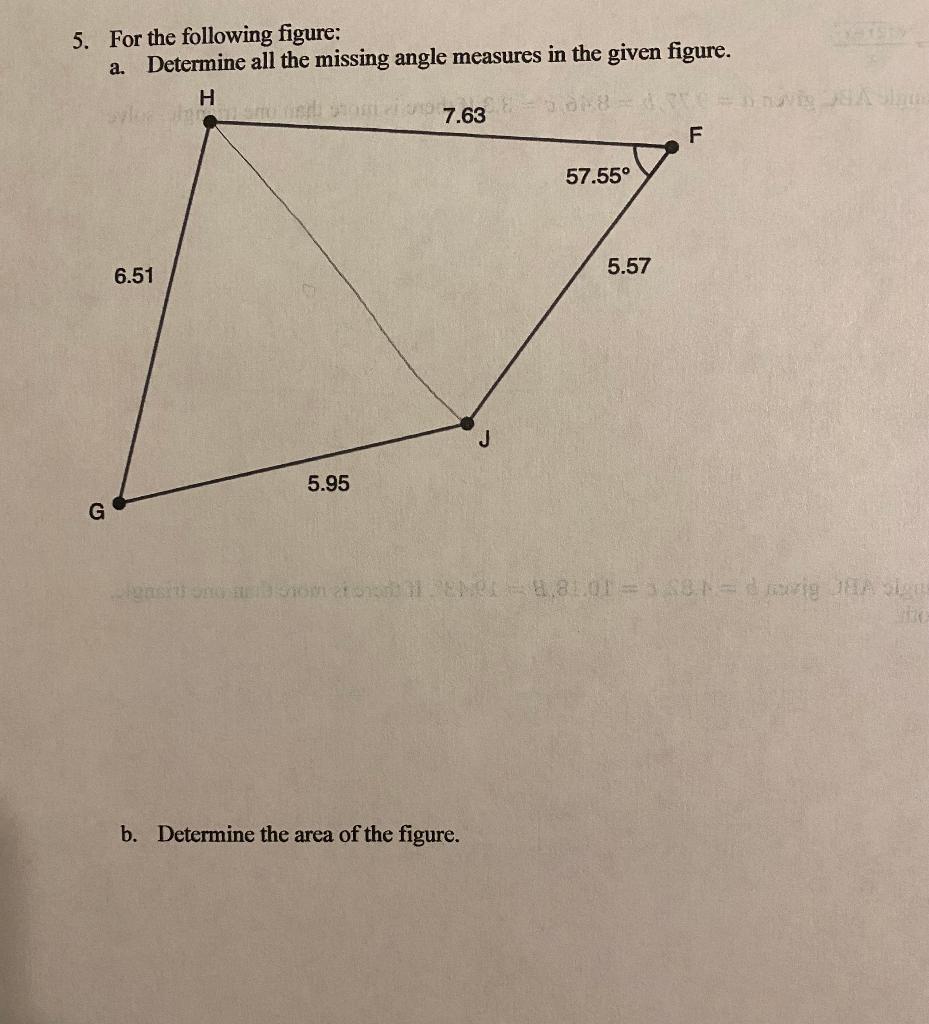 Solved a. 5. For the following figure: Determine all the | Chegg.com