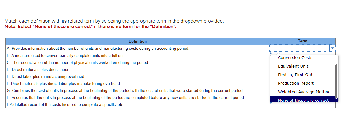 Solved Match each definition with its related term by | Chegg.com