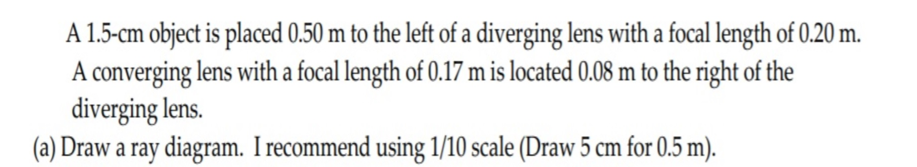 Solved A 1.5-cm object is placed 0.50 m to the left of a | Chegg.com