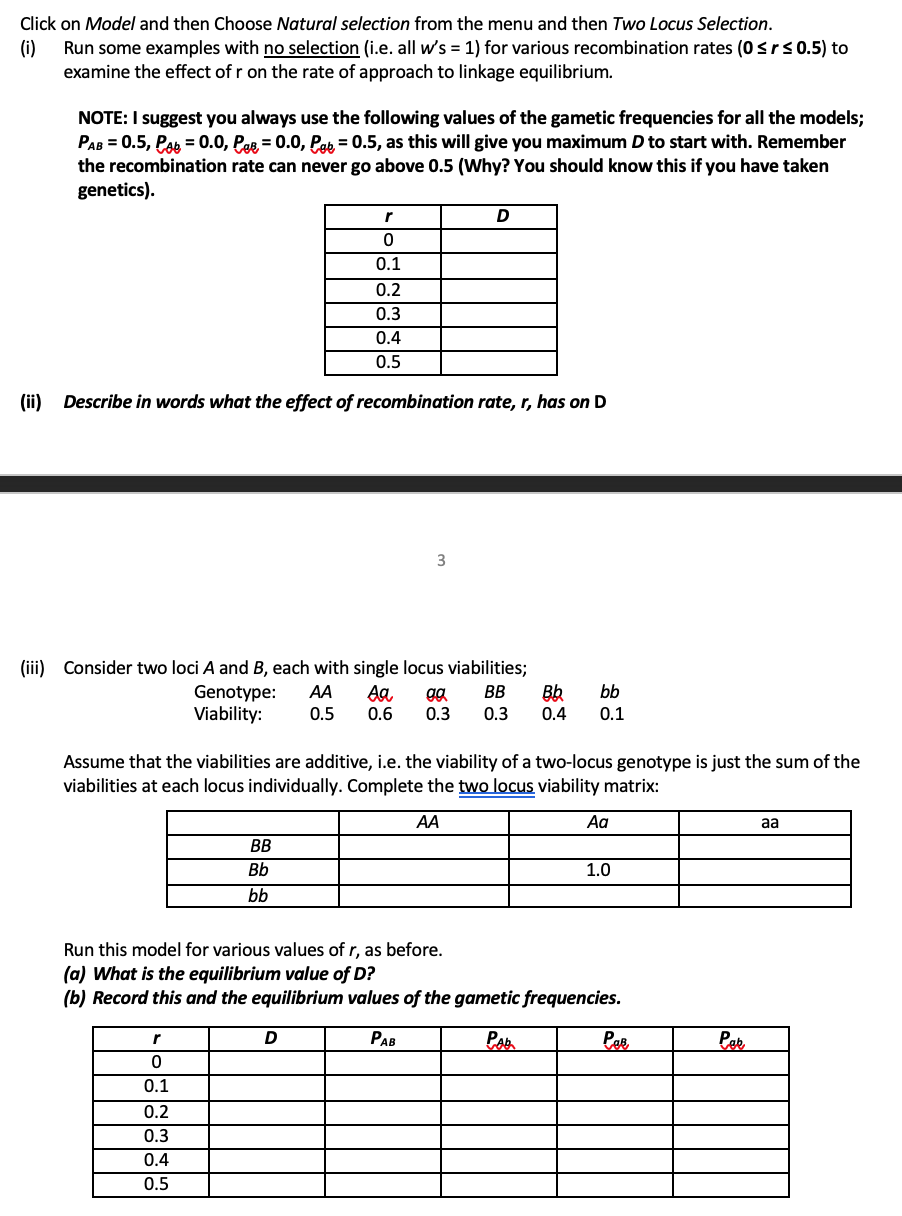 Click on Model and then choose Natural selection from | Chegg.com