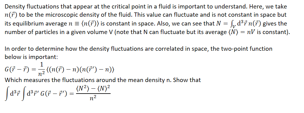 Solved Density fluctuations that appear at the critical | Chegg.com