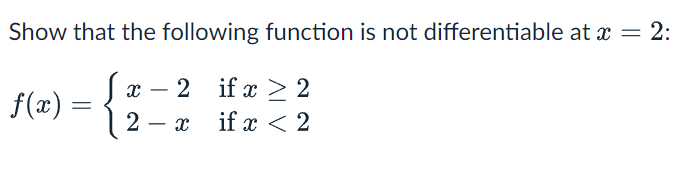Solved Show that the following function is not | Chegg.com