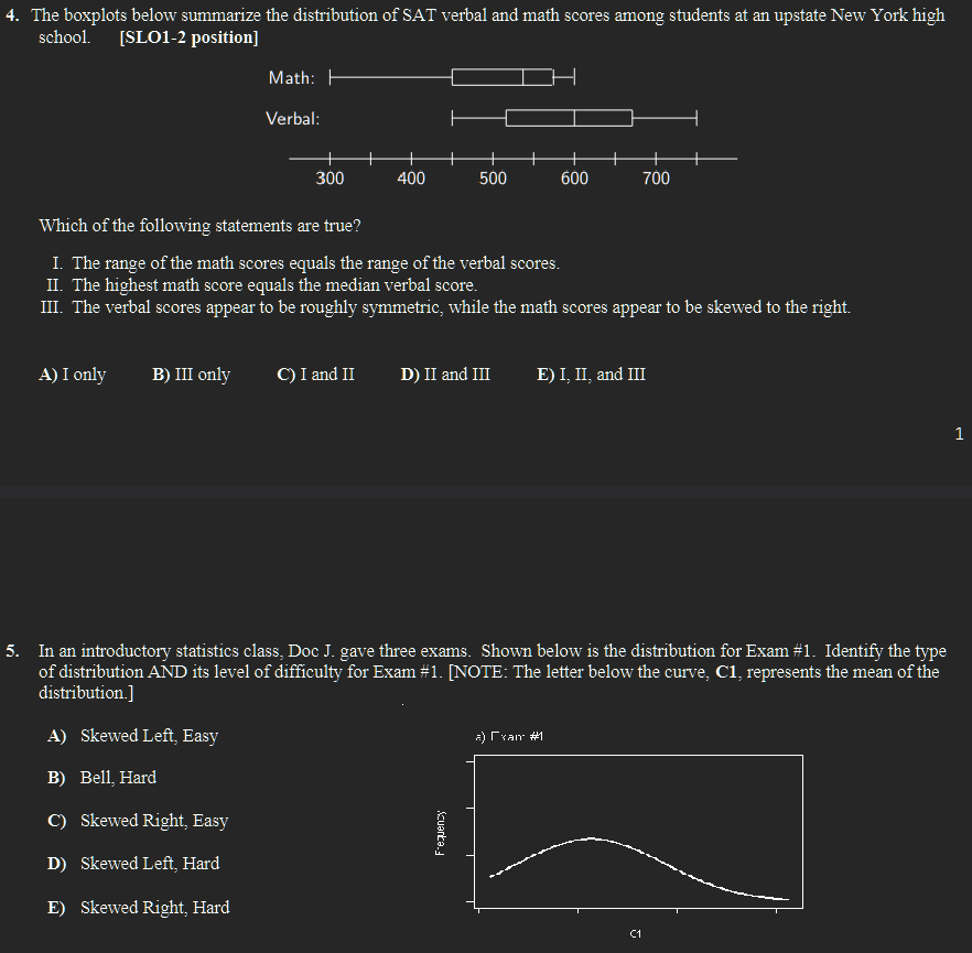 Solved 4. The boxplots below summarize the distribution of | Chegg.com