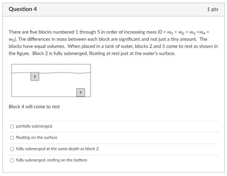 Solved Question 3 1 pts There are five blocks numbered 1 | Chegg.com