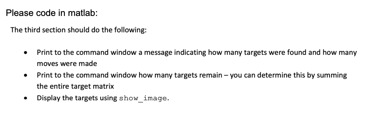 Solved Please code in matlab:The third section should do the | Chegg.com