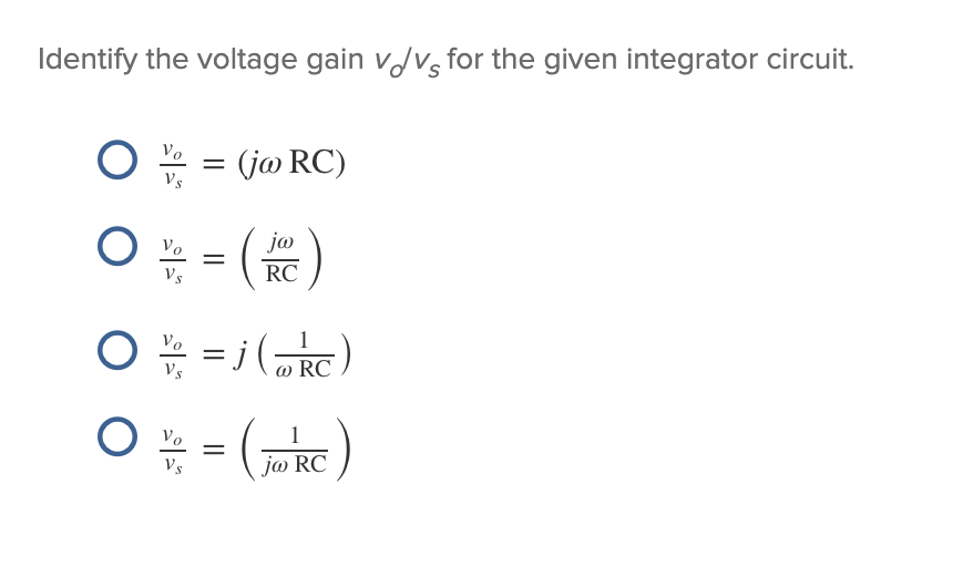 Solved Consider the integrator circuit shown below. с R 1 + | Chegg.com