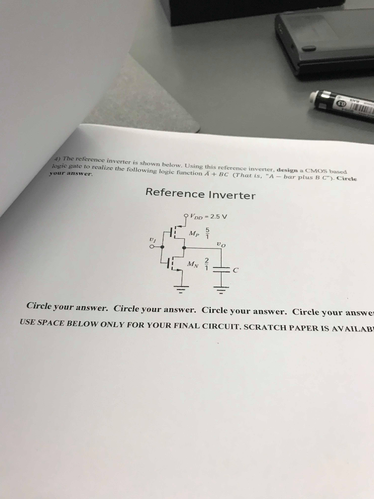 Solved The reference inverter is shown below. Using this | Chegg.com
