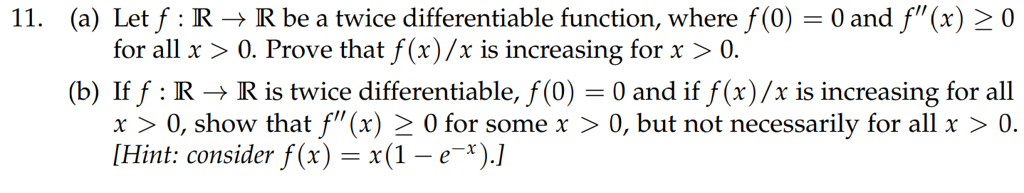 Solved 1. (a) Let f:R→R be a twice differentiable function, | Chegg.com