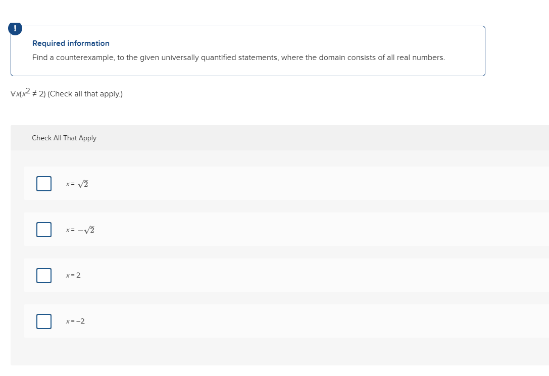 Solved Required information Find a counterexample, to the | Chegg.com