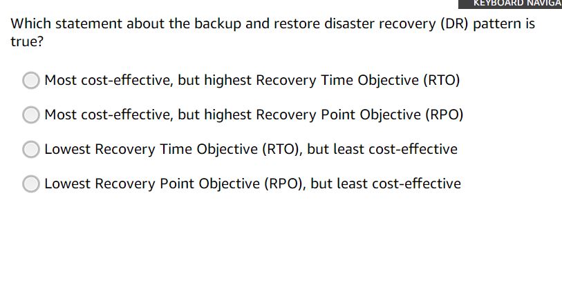 Solved Which statement about the backup and restore disaster | Chegg.com