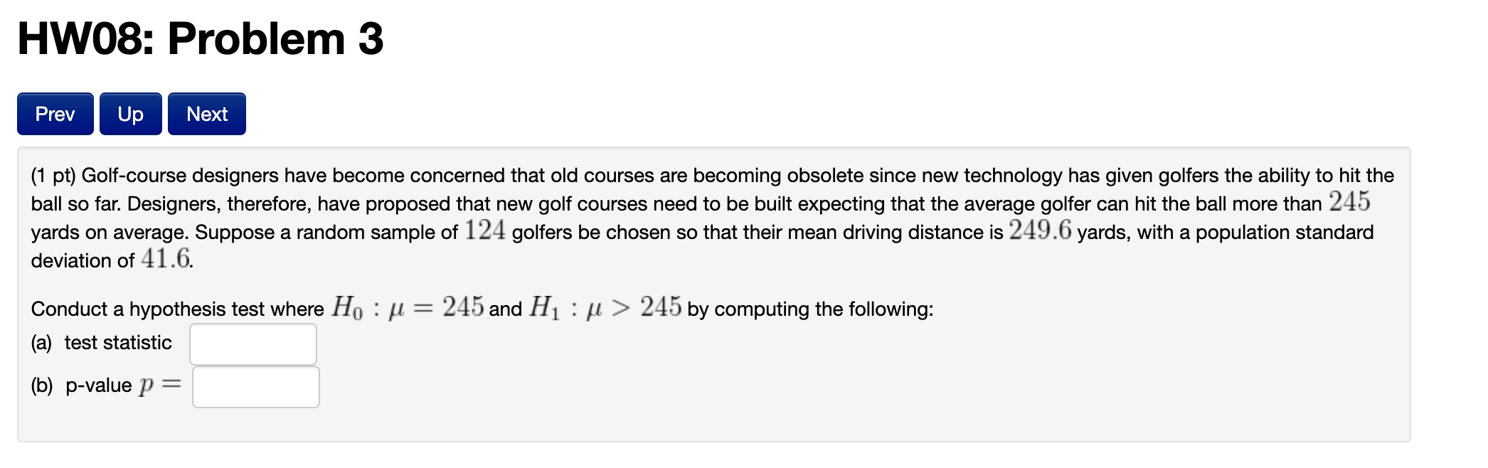 Solved HW08: Problem 13 Prev Up Next (1 pt) A nutrition | Chegg.com