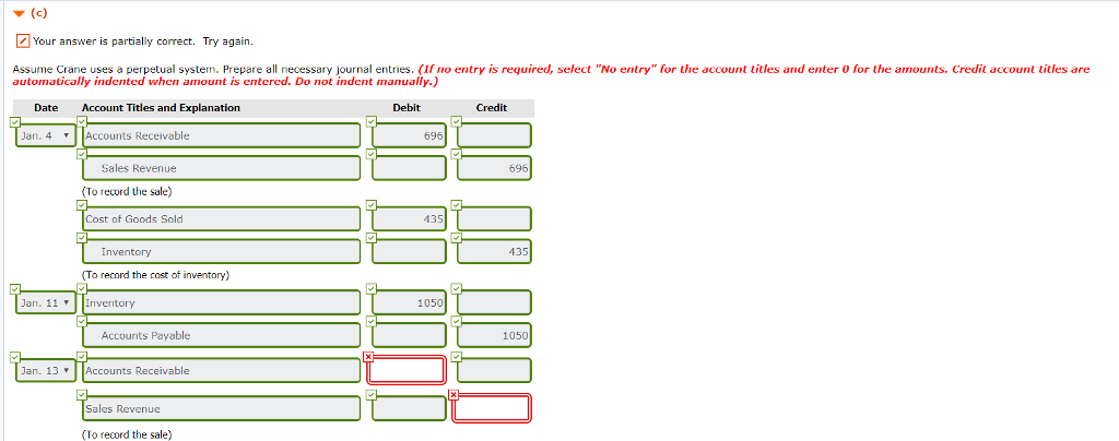 Solved Exercise 8-9 (Part Level Submission) Crane Company | Chegg.com