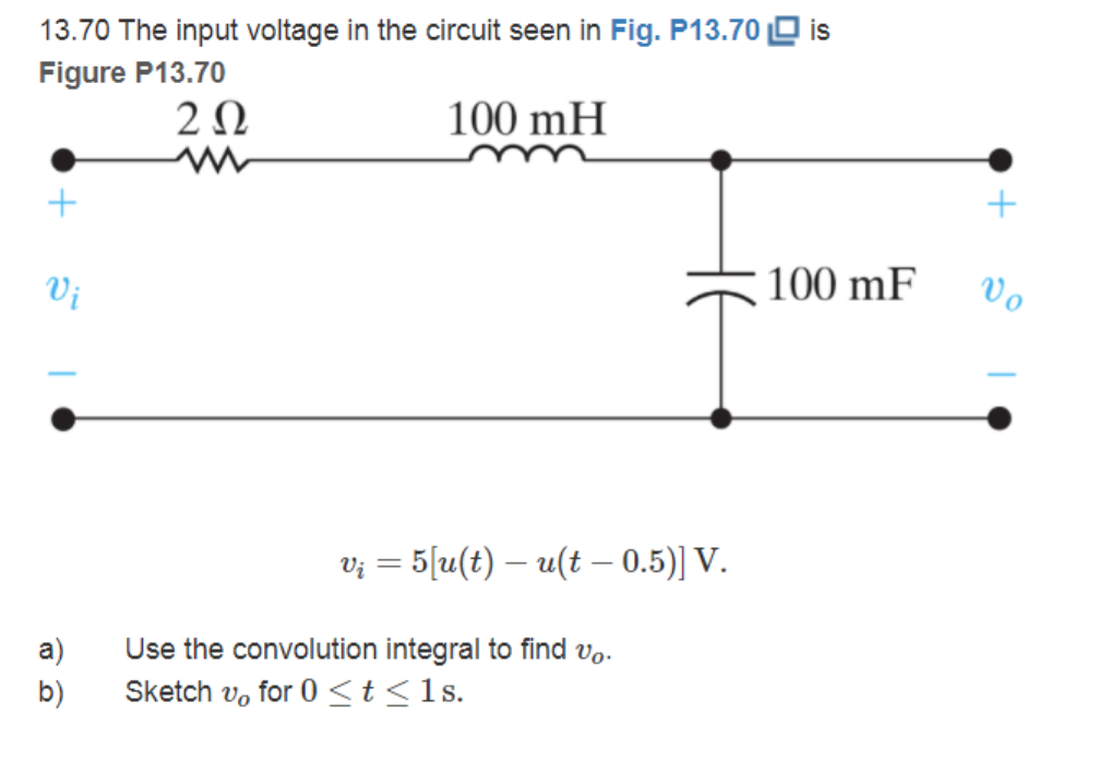 Solved 13.70 The input voltage in the circuit seen in Fig. | Chegg.com