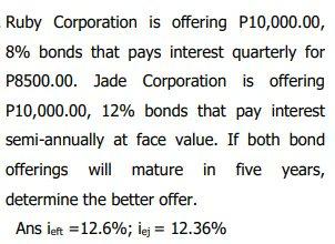Solved Ruby Corporation is offering P10,000.00, 8% bonds | Chegg.com