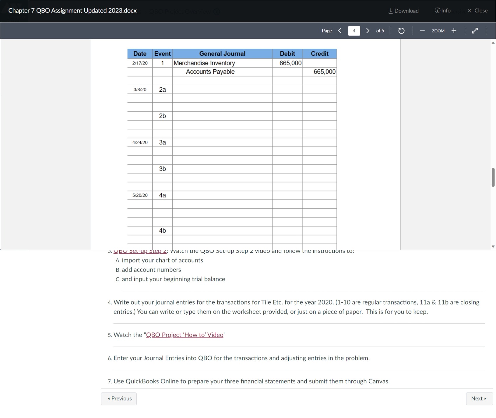Solved QuickBooks Online Computerized Accounting Project: | Chegg.com