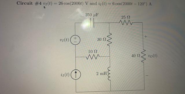 Solved Use phasors and superposition to analyze the circuit. | Chegg.com