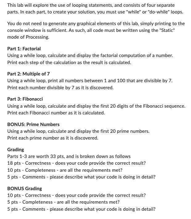 Solved Please answer this question in Processing, this is | Chegg.com