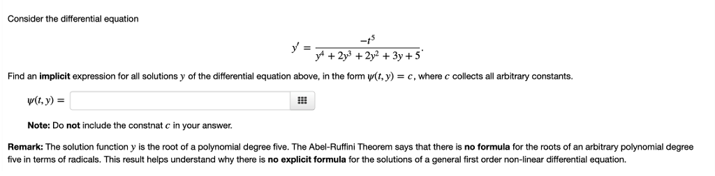 Solved Consider the differential equation Find an implicit | Chegg.com