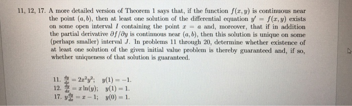 Solved 11, 12, 17. A more detailed version of Theorem 1 says | Chegg.com