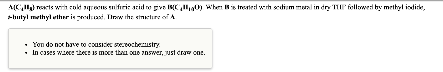 Solved A (C4H3) reacts with borane in THF followed by | Chegg.com