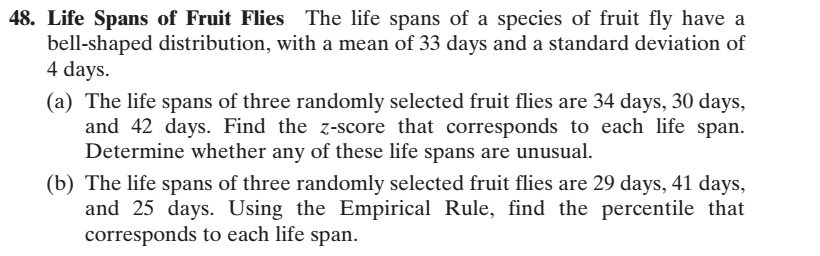 Solved 48. Life Spans of Fruit Flies The life spans of a | Chegg.com