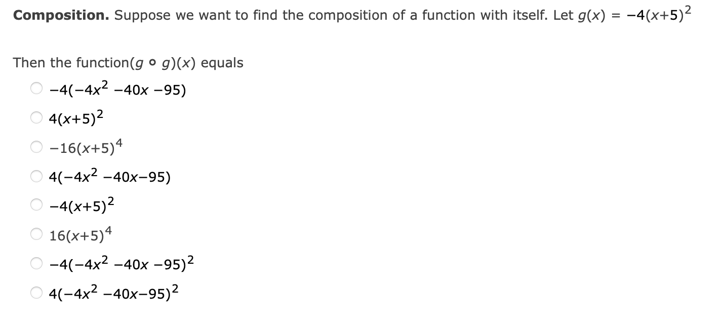 Solved Composition. Suppose we want to find the composition | Chegg.com