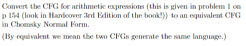 Solved Convert the CFG for arithmetic expressions (this is | Chegg.com