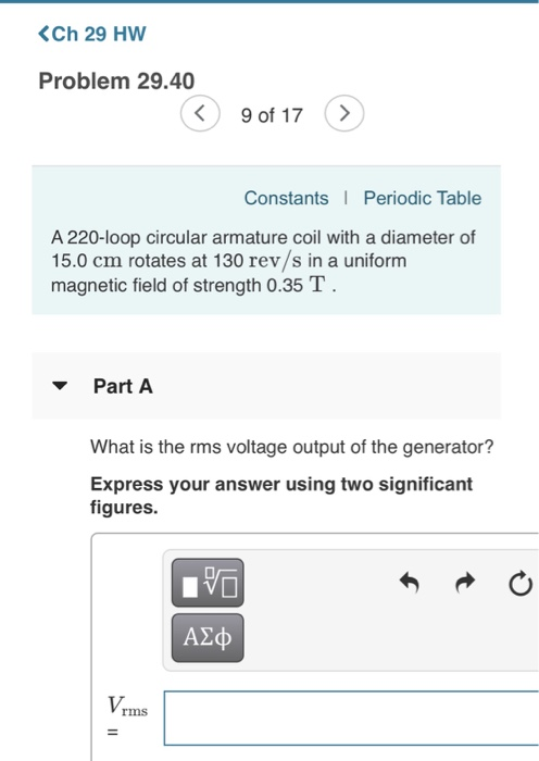 Solved Constants| Periodic Table A 220-loop circular | Chegg.com