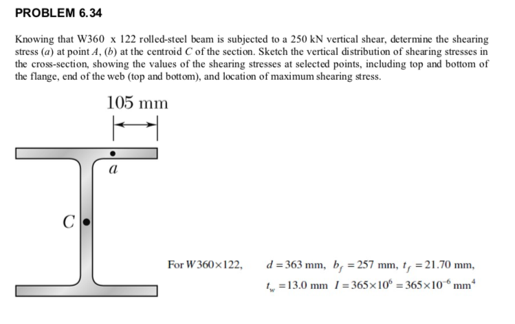 Solved PROBLEM 6.34 Knowing that W360 x 122 rolled-steel | Chegg.com