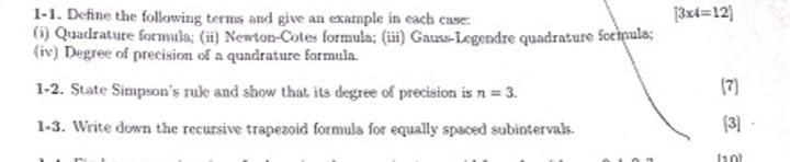 Solved 3x4=12) 1-1. Define the following terms and give an | Chegg.com